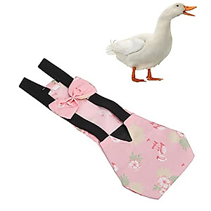Zerodis Pet Chicken Diapers,Chicken Goose Duck Loose Tight Belt Diapers Poop Pocket Diapers Flamingo Pattern for Poultry Pet Using Cleaning(M)