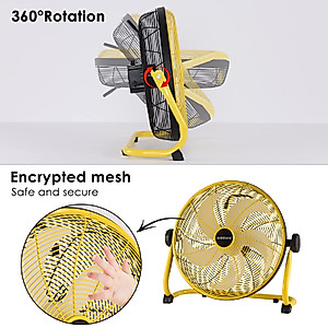 Rechargeable Floor Fan,31Speeds Super Quiet Air Circulation Cordless Outdoor Fan with Remote Control,16'' Portable 15000mAh Battery Operated Fan,High Velocity Floor Fan for Camping Travel Industrial