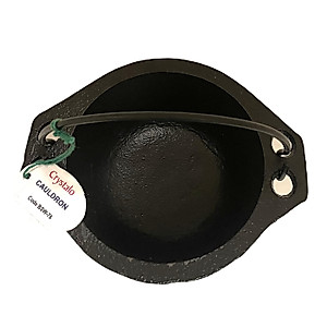 Crystalo - Cast Iron Cauldron Size- "D (5.5" D, Plain)