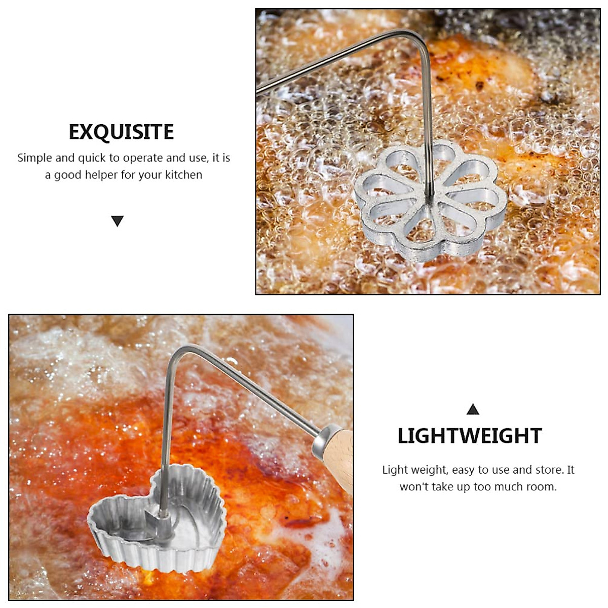 Hemoton 7pcs Rosette and Timbale Set Aluminum Waffle Molds Swedish Rosette Cutter Bunuelos Molds Waffle Molds Rosettes Set for Baking Cake Cookie