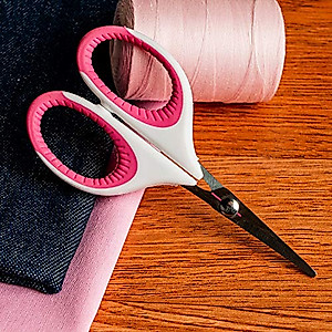 SINGER 07190 4-Inch Craft Scissors with Pink and White Comfort Grip