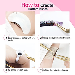 Beauty7 Mixed Volume Under Bottom Lower Individual False Eyelash Extension Tray Matte Synthetic Mink Curl J 0.15mm Thickness 5/6/7mm Length