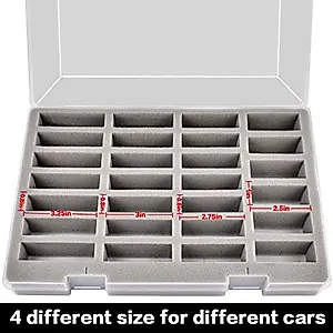 FULLCASE Case Compatible with Hot Wheels Cars Gift Pack. Toy Cars Organizer Storage Container Holds for Hotwheels Car 27pcs. Display Carrying Holder with 4 Size of Slots (Box Only)