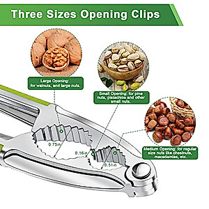 4 Pcs Walnut Cracker Tools, Windspeed Nut Crackers Three Opening Clips Nut Shell Openers Tools for Seafood Cracker, Lobster Crab Non-Slip Handle Shell Cracker with 2 Pcs Picks