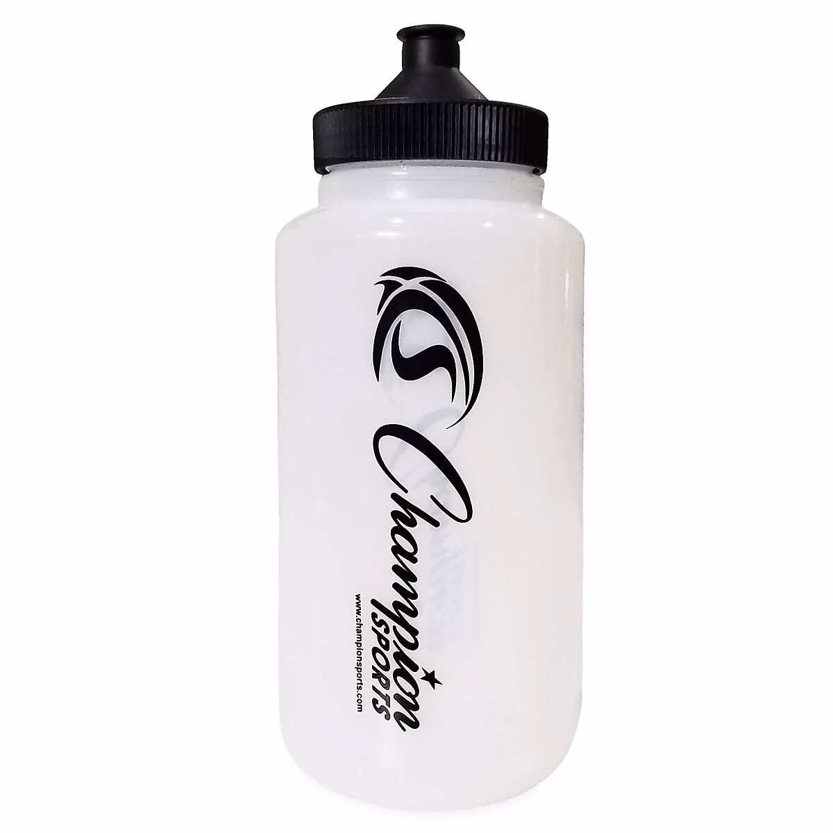 Champion Sports Plastic Water Bottle Set, Quart, Black