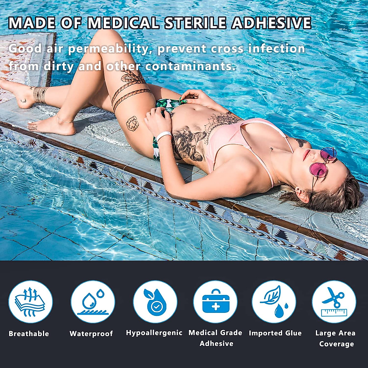 Tattoo Aftercare Waterproof Bandage-Transprant Film Dressing Second Skin Healing Adhesive Wrape-6 inch x 40 in (15CM x 100CM) Roll | Protect and Heal Your Tattoo