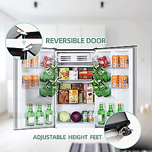 3.2 Cu.Ft Mini Fridge with Freezer, Single Door Small Refrigerator, 6 Settings Mechanical Thermostat, One-Touch Defrosting System, Energy Saving, Dorm Refrigerator