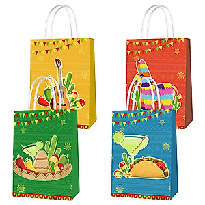 12 Pack Fiesta Party Favor Bags Cinco De Mayo Mexican Themed Birthday Baby Shower Bridal Shower Party Supplies