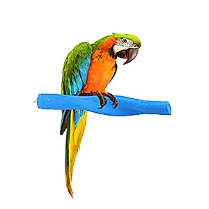 POPETPOP Wood Bird Cage Perch, Parrot Stand Toy Molar Wood Stick Platform Wood Paw Grinding Stick for Macaw African Greys Budgies Cockatoo Parakeet Cockatiel Conure Lovebirds
