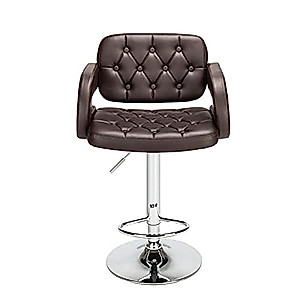 WSZJJ 2pcs Adjustable High Type with Disk armrest Square Backrest Button Design Bar Stools Spa Tattoo Facial Massage Salon Furniture