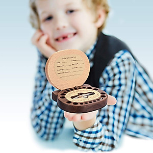 AhfuLife Baby Tooth Keepsake Fairy Box Holder with Lanugo Bottle, Wooden Panda Shape Keepsake Box for First Lost Teeth, Cute Tooth Storage Holder, Baby Shower Gifts for Newborn, Boys, Girls