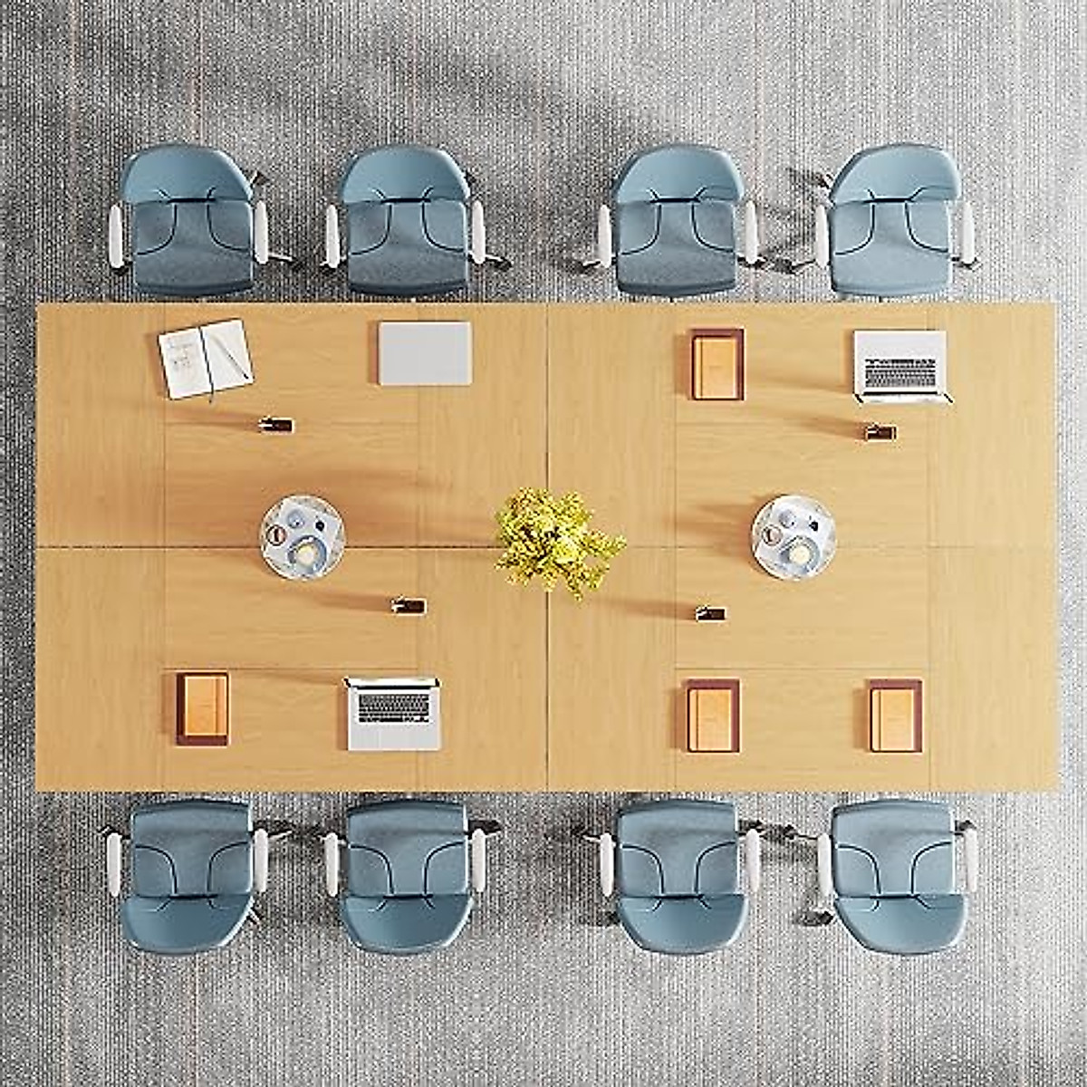 Tribesigns 6FT Conference Table for 6-8 People, Large Rectangular Meeting Room Table, Modern Seminar Table Boardroom Desk with Metal Frame for Office Conference Room, 70.86" L x 31.49" W x 29.52" H
