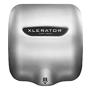 XLERATOR XL-SBX Automatic High Speed Hand Dryer with Brushed Stainless Steel Cover and 1.1 Noise Reduction Nozzle, 5.5 A, 277 V