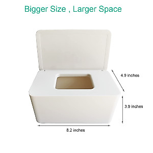 Moorfowl Baby Wipes Dispenser for Bathroom, Upgrade Size(8.2L x 4.9W x 3.9H inches), Flushable Baby Wipes Dispenser Feminine Wipes Holder for Adult Kids Wipes Container Box with Large Capacity