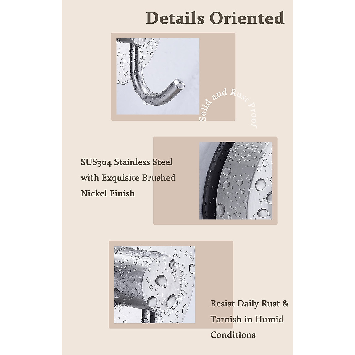 Towel Hooks for Bathroom 2 Pack (Brushed Nickel) - Shower Suction Hook Loofah Bathrobe Cup Heavy Duty Glass Windows Tile Door 304 Stainless Steel Bathroom Hooks