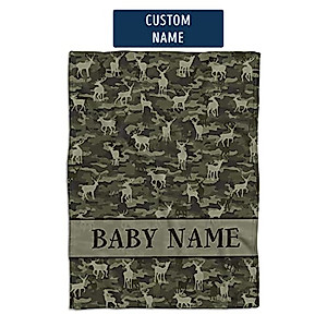 Hunting Baby Blankets, Baby Deer Blanket, Camo Baby Blanket, Personalized Baby Blankets for Boys, Camouflage Baby Blanket, Hunting Deer Baby Blanket Name, Custom Baby Blankets Name, Plush Blankets