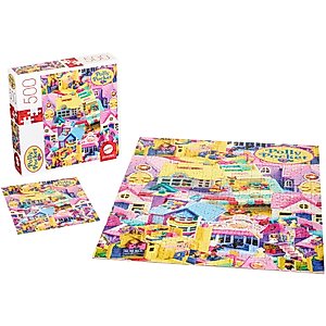 Mattel Games Polly Pocket Mattel Jigsaw Puzzle with 500 Interlocking Pieces & Mini-Poster, Image of 10+ Playsets with Dolls, For Collectors & Kids Ages 8 Years Old & Up