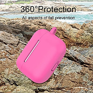 LEFXMOPHY Pink Case Replacement for TOZO NC2, Silicone Heavy Duty Skin Carrying Protective Cover Glow in Dark