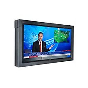 Displays2go Outdoor TV Enclosure for 55" Screens, Anti-Glare Tempered Glass - Black (ENCLTV5055)