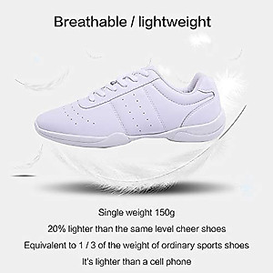 CADIDL Mfreely Cheer Shoes for Women White Cheerleading Athletic Dance Shoes Flats Tennis Walking Sneakers for Girls White 7 B (M) US