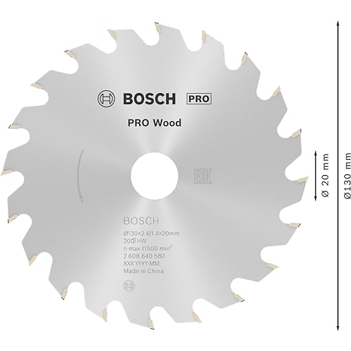 Bosch 2608640582 Circular Saw Blade"Top Precision" Opwoh 5.11inx20mm 20T