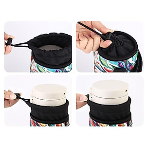 Nuovoware Water Bottle Carrier Bag, 25oz/32oz Bottle Pouch Holder, Adjustable Shoulder Hand Strap 2 Pocket Sling Neoprene Sleeve Sports Water Bottle Bag for Men Women Hiking Travel, Lucky Tree