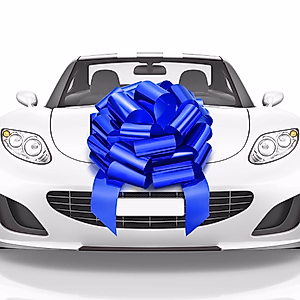 Mata1 Big Car Bow (Blue, 18 inch) Giant Gift Bows, Big Bow for Car, Gift Bow, Big Blue Bow, Large Car Bow, Big Gift Bow, Car Pull Bow, New Car Bow, Huge Car Bows, Car Ribbon Bows