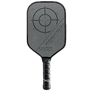 Engage Pursuit MX 6.0 Graphite Pickleball Paddle – Rough Texture for Long Lasting Spin – Responsive Core for Control and Feel – Standard Grip, Standard Weight (8.0-8.4 oz) - USAP Approved