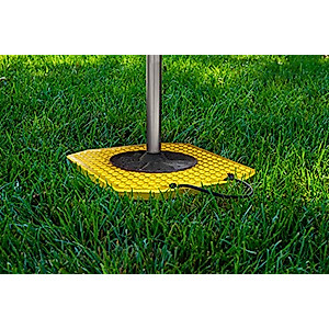 Camco 44545 Heavy-Duty Extra-Large Stabilizer Jack Pads with Handle - Prevent Trailer Jacks from Slipping Into Soft Ground - Includes (2) Jack Pads, Yellow