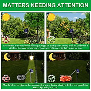 Remagr 4 Pack Halloween Solar Outdoor Lights Waterproof Each 33 ft 100 LED Fairy Light, 8 Modes Hanging Powered Star Rope Light Twinkle String for Christmas Garden Patio Yard Tree Party (Orange)