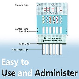 Prime Screen Multi-Panel Urine Test - Testing for THC, Nicotine (COT), Alcohol Test (EtG) -[5 Pack]