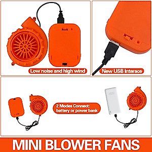 QLINLEAF Mini Blower Fan for Dinosaur Costume or Other Inflatable Game Clothing Suits, Orange