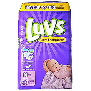 Luvs Newborn Ultra Leakguards Diapers, 40 Count