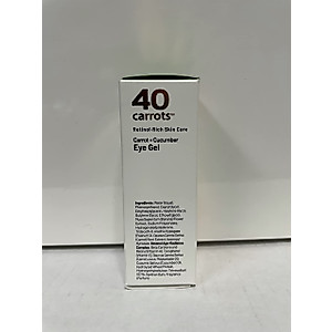 40 Carrots Carrot & Cucumber Eye Gel with Retinol for All Skin Types - Smooths Fine Lines & Reduces Wrinkles, Crow's Feet, Dark Circles, Under Eye Bags | Paraben Free (0.5 fl oz)