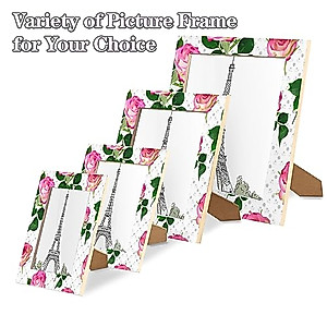 POFATO Plant Pink Rose 8x10 Picture Frame Wood Photo Frame for Tabletop Display Wall Mount Picture Frame Display 8 x 10 Inch Photo Wall Decor Home Gift Frames