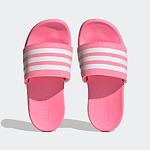 adidas Adilette Comfort Slide Sandal, Beam Pink/White/Beam Pink, 6 US Unisex Big Kid