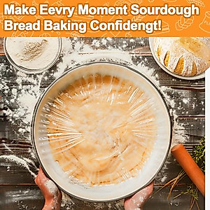 100PCS Bowl Covers for Bread Proofing, Reusable Elastic Sourdough Bread Baking Supplies, Plastic Bowl Covers for Bread Rising, Stretchable Plastic Wrap for Storage Containers