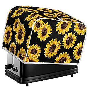 DISNIMO Sunflower Toaster Cover 4 Slice, Bread Maker Cover, Kitchen Small Appliance Covers, Microwave Toaster Oven Cover for Most Standard 4 Slice Toasters, Woman Kitchen Accessories