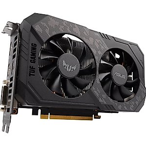 ASUS TUF Gaming NVIDIA GeForce GTX 1660 Ti EVO TOP Edition Graphics Card (PCIe 3.0, 6GB GDDR6, 14Gbps Memory Speed, HDMI 2.0b, DisplayPort 1.4, Space-grade Lubricant, Compact Design, GPU Tweak II)
