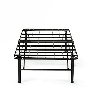 Zinus SmartBase Zero Assembly 14 Inch Bed Frame / Mattress Foundation (No Box Spring Needed) - Narrow Twin & Memory Foam 5 Inch Cot Size / Narrow Twin Mattress