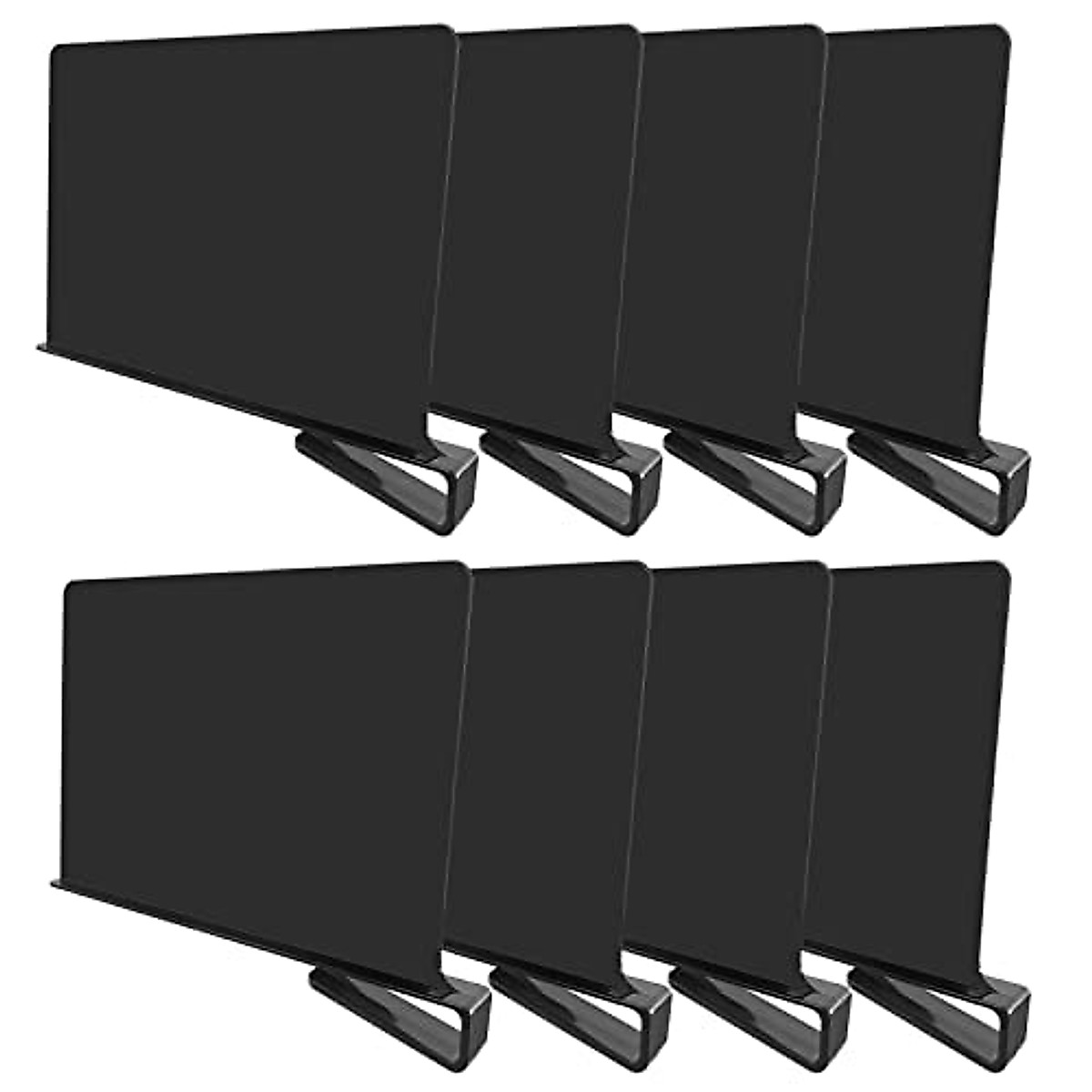 Acrylic Shelf Dividers for Closet Organization - Moveable, Easy to Install, Wood Bookcase, Library, Wardrobe, Closet Shelf Divider - Wood Closet Separators for Clothes, Pack of 8