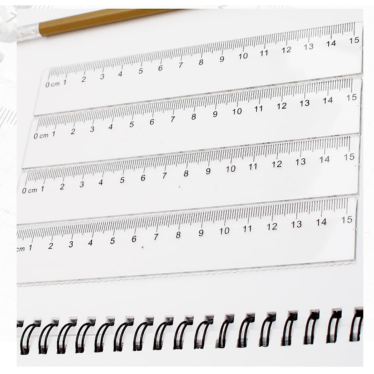 Rulers 12inch, Pack of 5, Clear Ruler, Plastic Ruler, Drafting Tools, Measuring Tools, Ruler Set, Ruler inches and Centimeters, Transparent Ruler, Measuring Tools for Student School Office