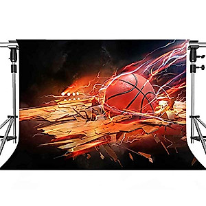 Basketball Flame Backdrop for Party Photography MEETSIOY Intense Basketball Breaks Through The Violent Basketball Aesthetics Background Basketball Fans Party Decorations Banner 7x5ft LSMT1243