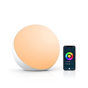 Smart Table Lamp, Dimmable Desk Lamp with App / Voice Control, LED RGB Color Changing Touch Lamp, Night Lamp for Bedroom Compatible with Alexa and Google Home