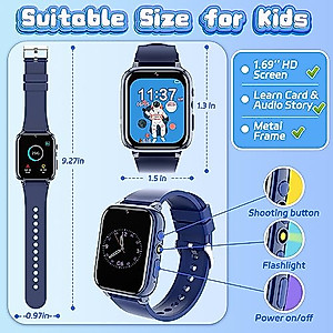 JYNZYUPO Smart Watch for Kids,1.7" Smart Watch Toys with 26 Games Camera Video Recorder Music Alarm Calculator Calendar Flashlight Stopwatch Pedometer Gift Toys for 3-12 Years Old Boys and Girls