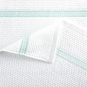 Martha Stewart Modern Waffle Kitchen Towel Set 6-Pack, Aqua Blue, 16"x28"