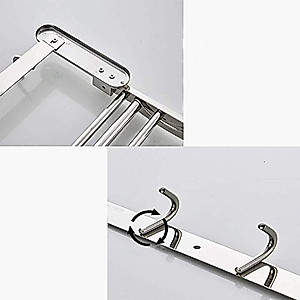 OMOONS Bathroom Shelf Punch-Free Stainless Steel Frame Towel Rack Toiletries Shelf Placement Cosmetic Storage Rack Optional Specifications Bathroom Shelf/49 * 24 * 18Cm