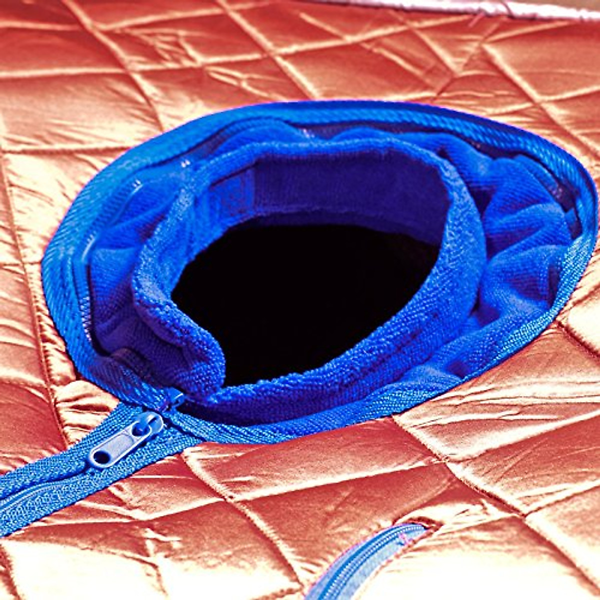 Durherm Infrared Sauna, Low EMF Negative Ion Portable Indoor Sauna with Chair and Heated Footpad, Copper, Large