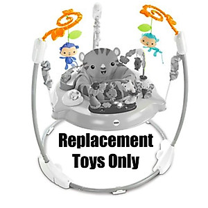 Replacement Parts for Rainforest Jumperoo - Fisher-Price Roarin' Rainforest Jumperoo CBV63 ~ Replacement Toys ~ Orange Vines with Blue Monkeys
