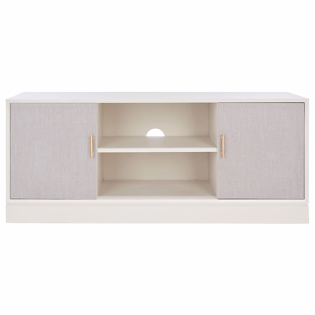 SAFAVIEH Home Collection Estella White 2-Door 1-Shelf Entertainment Media Stand up to 55" Flatscreen TV